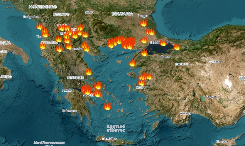 Bosbranden Griekenland - Bosbranden in Europa
